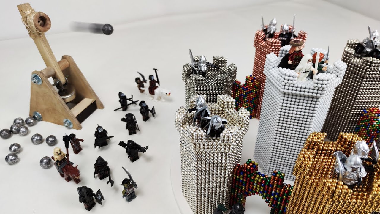 Magnetic Catapult VS Castle of Minas Tirith (LOTR Battle) | Magnetic ...